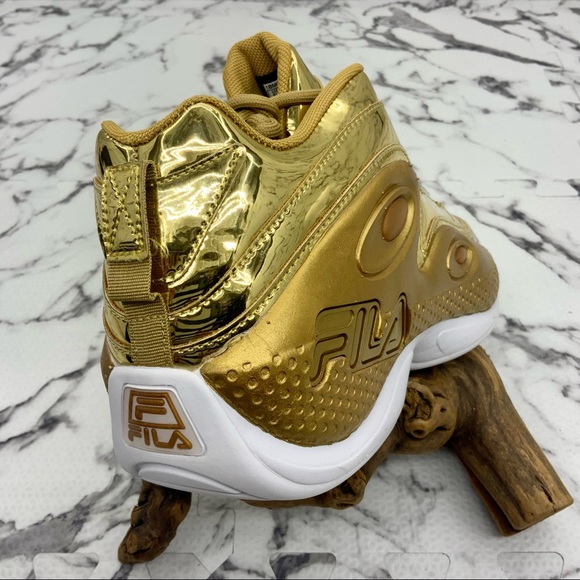 Fila | Shoes | Mens Fila Grant Hill 3 Metallic Gold White Sneakers Nwt ...